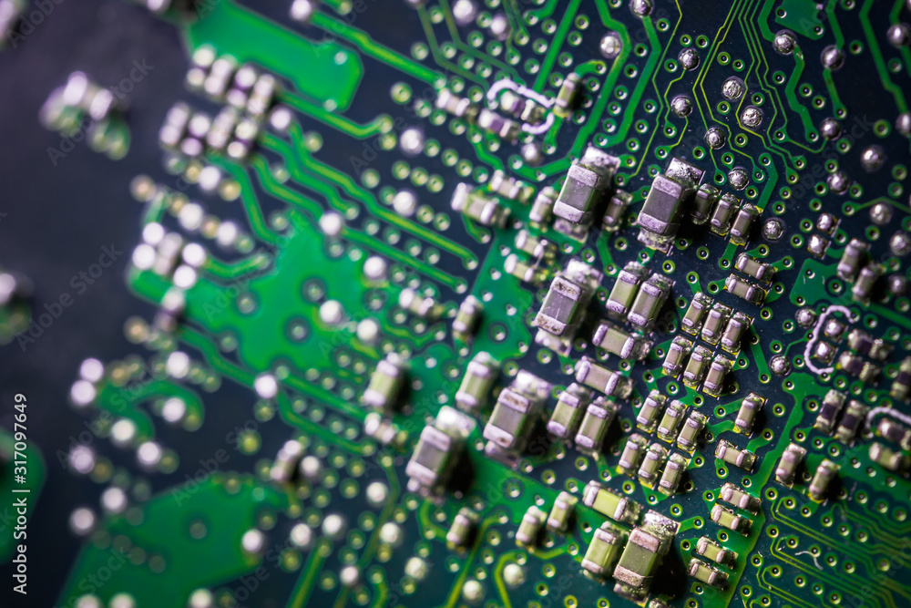 Circuit board. Electronic computer hardware technology. Motherboard ...