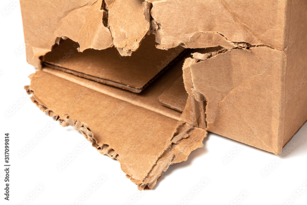 Torn cardboard box Stock Photo | Adobe Stock