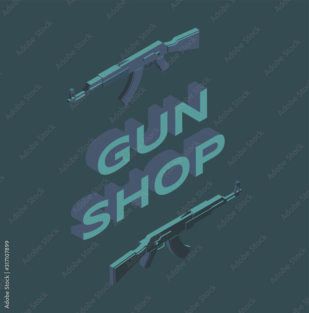 Gun shop social media banner template. Ammunition retail business ...
