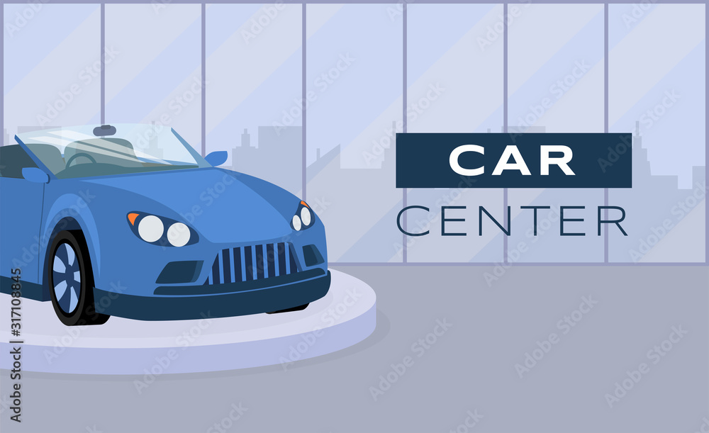 Car center flat banner vector template. Professional transport ...