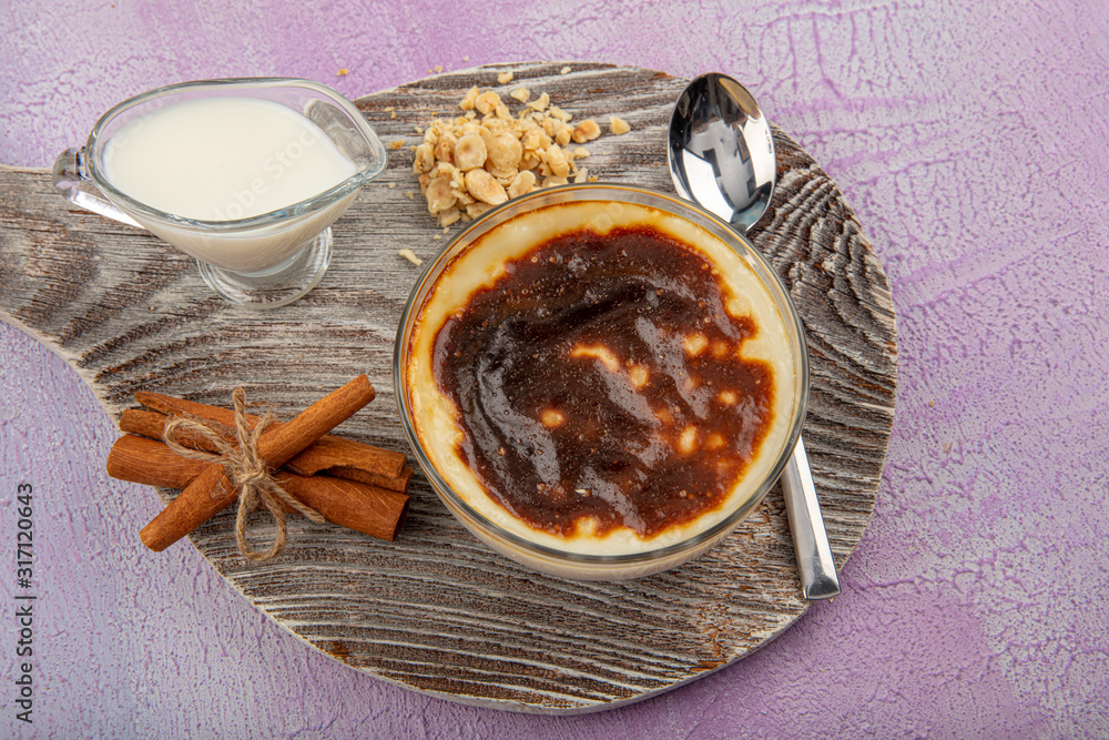 Turkish Cuisine dessert varieties. Baked rice pudding turkish milk ...