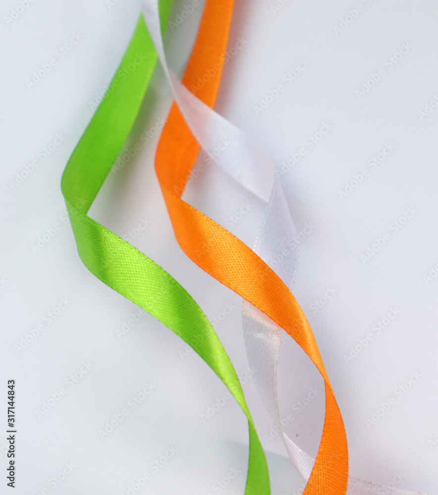Indian national flag colours ribbon, Isolated over white background ...