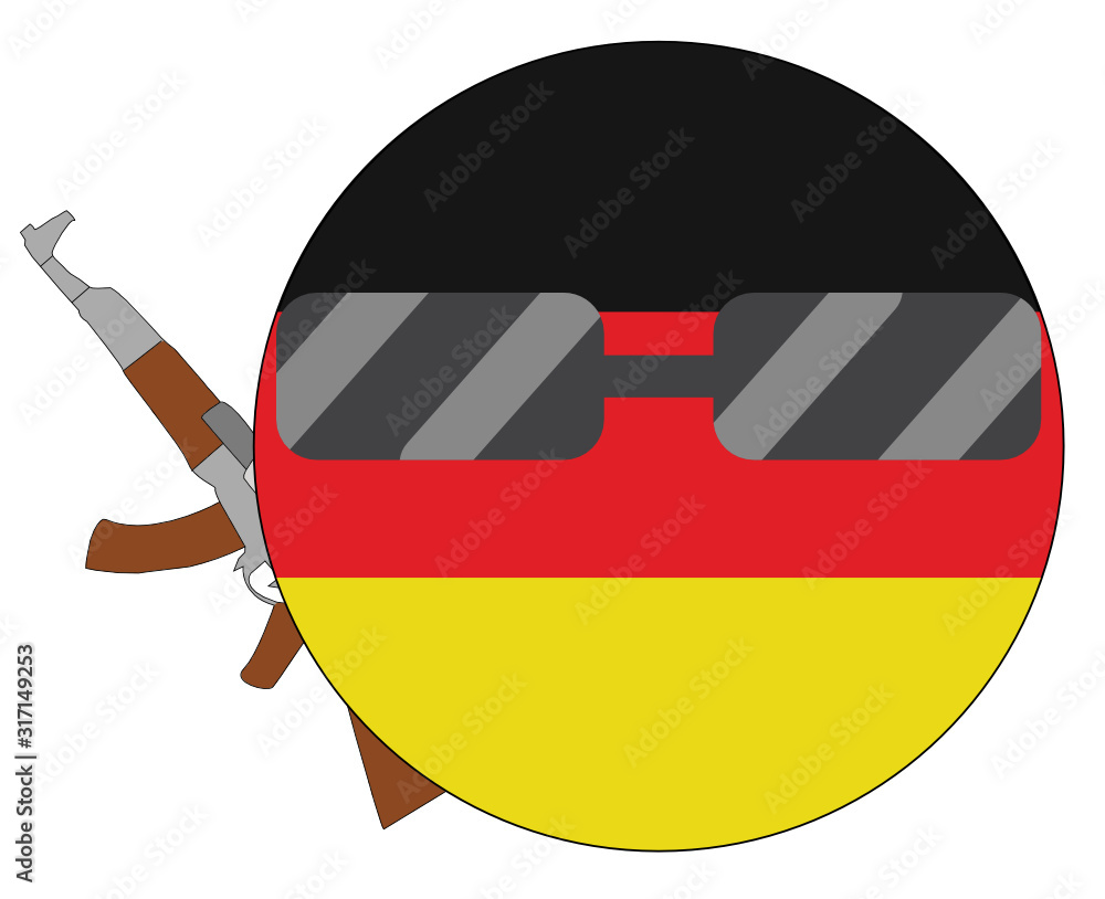 Cool German flag emoji. Round Germany flag emoticon wearing sunglasses ...