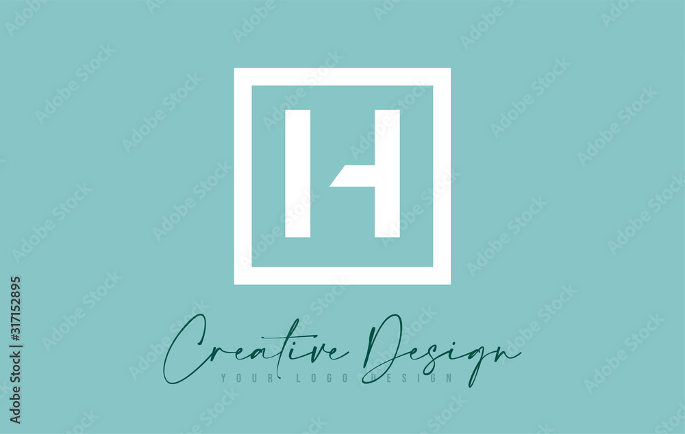 H Letter Icon Design With Creative Modern Look and Teal Background ...