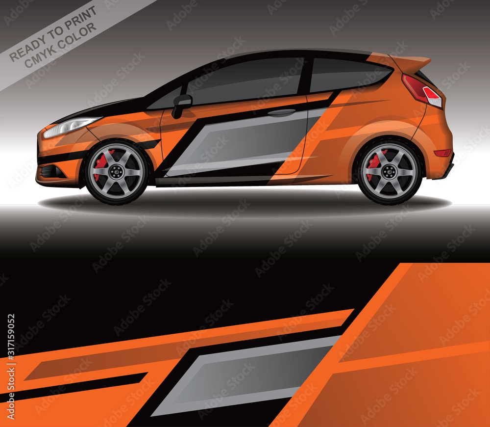 Poster Car wrap decal design vector, custom livery race rally car ...