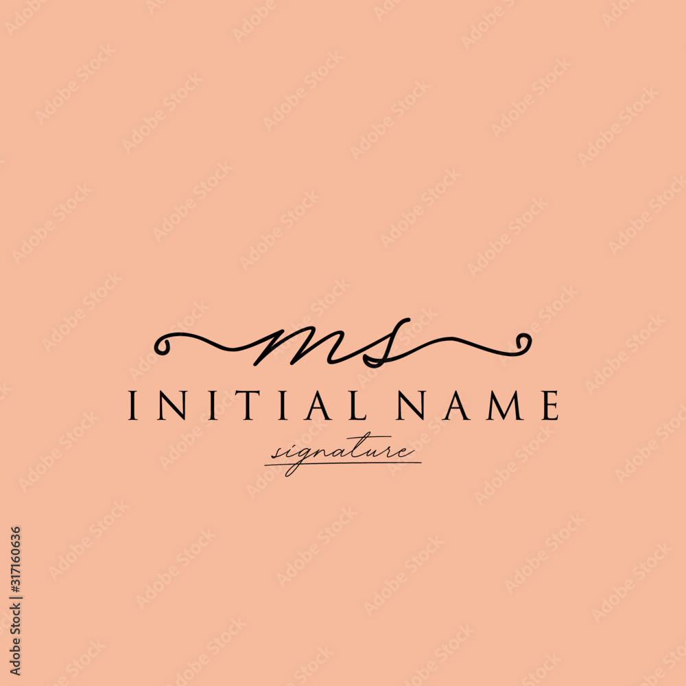 Initial letter MS Signature handwriting Logo Vector Stock Vector ...
