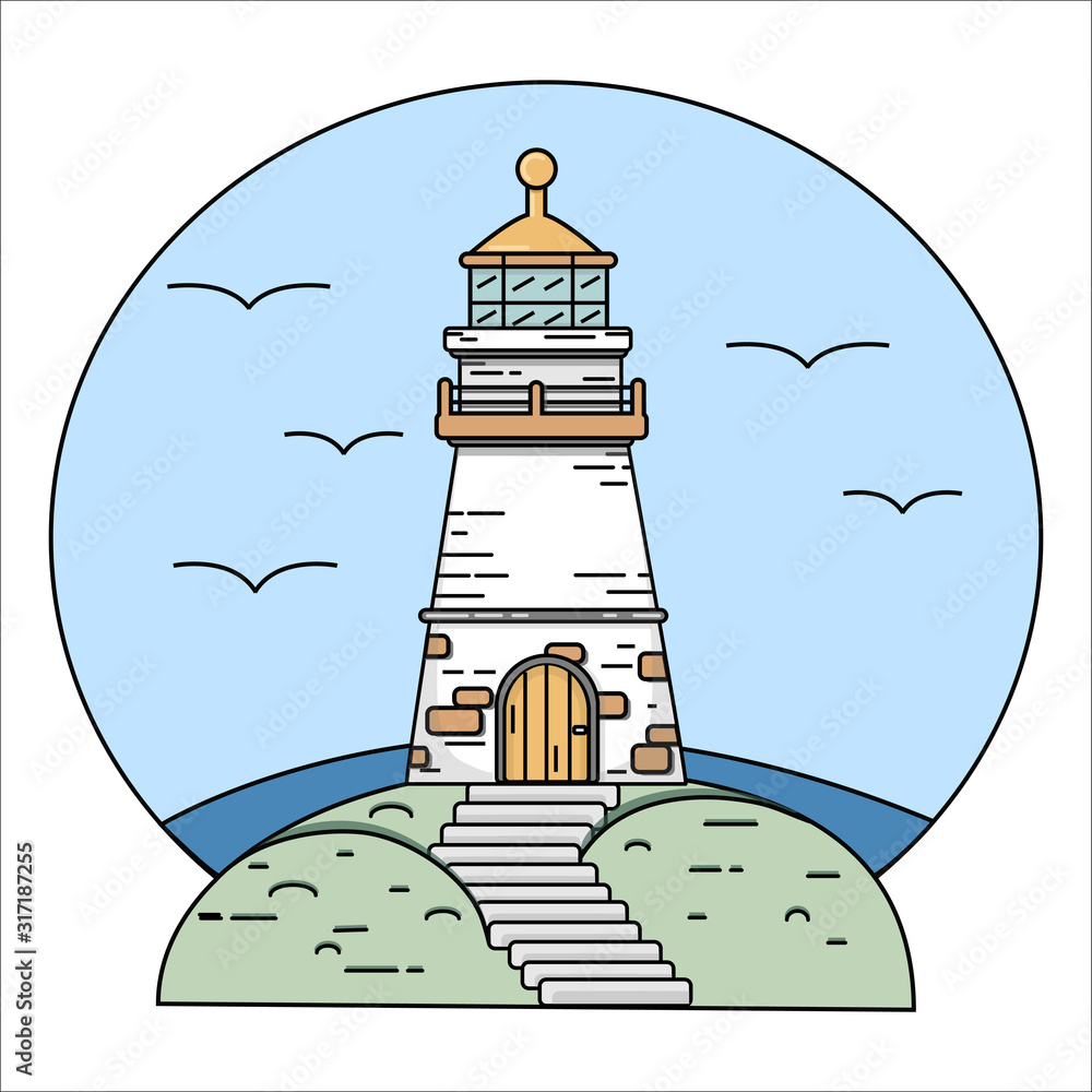 Lighthouse Drawing Color