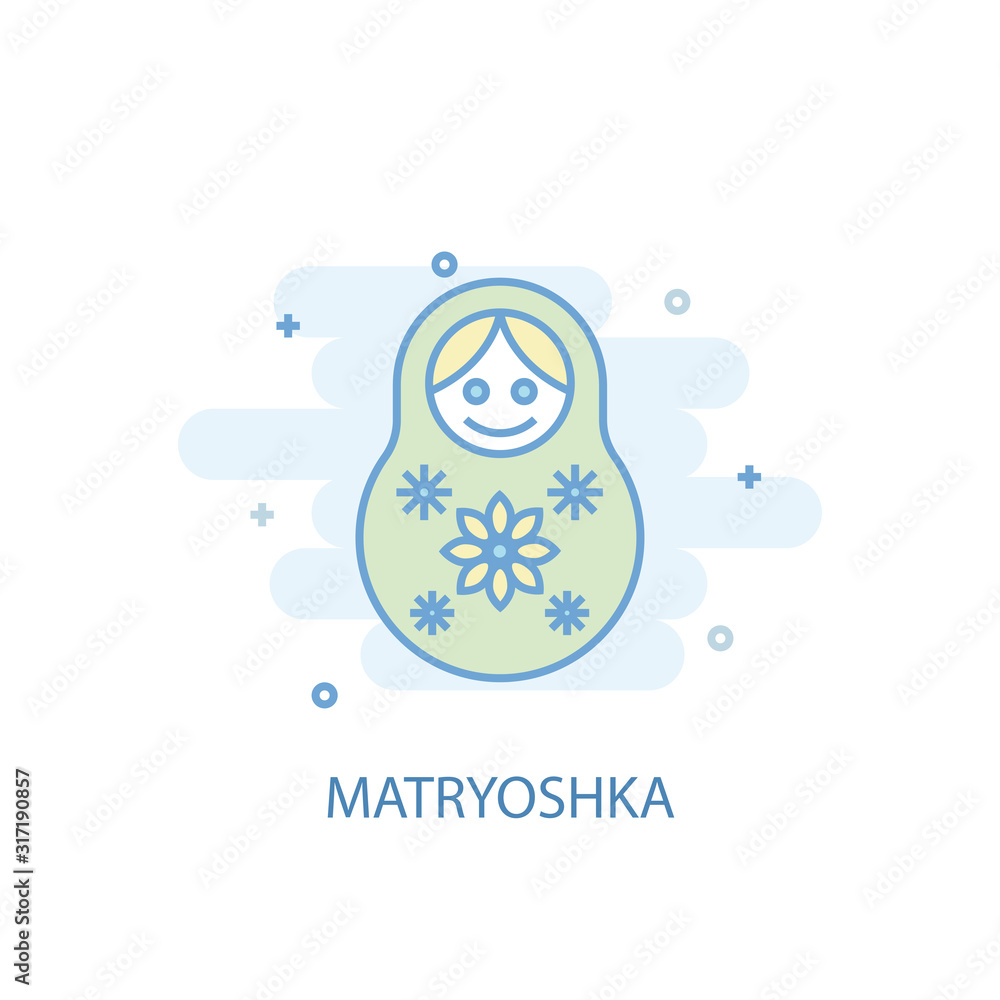Matryoshka line trendy icon. Simple line, colored illustration ...