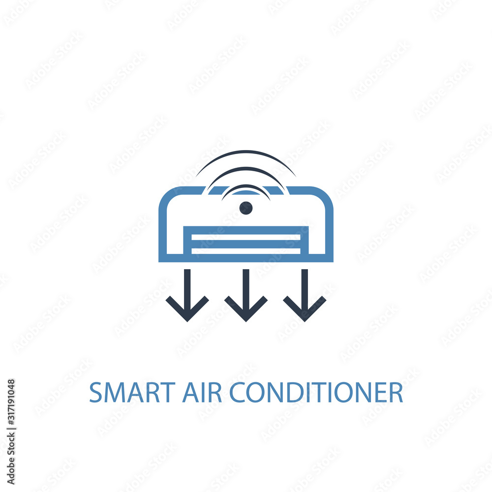 Smart Air Conditioner concept 2 colored icon. Simple blue element ...