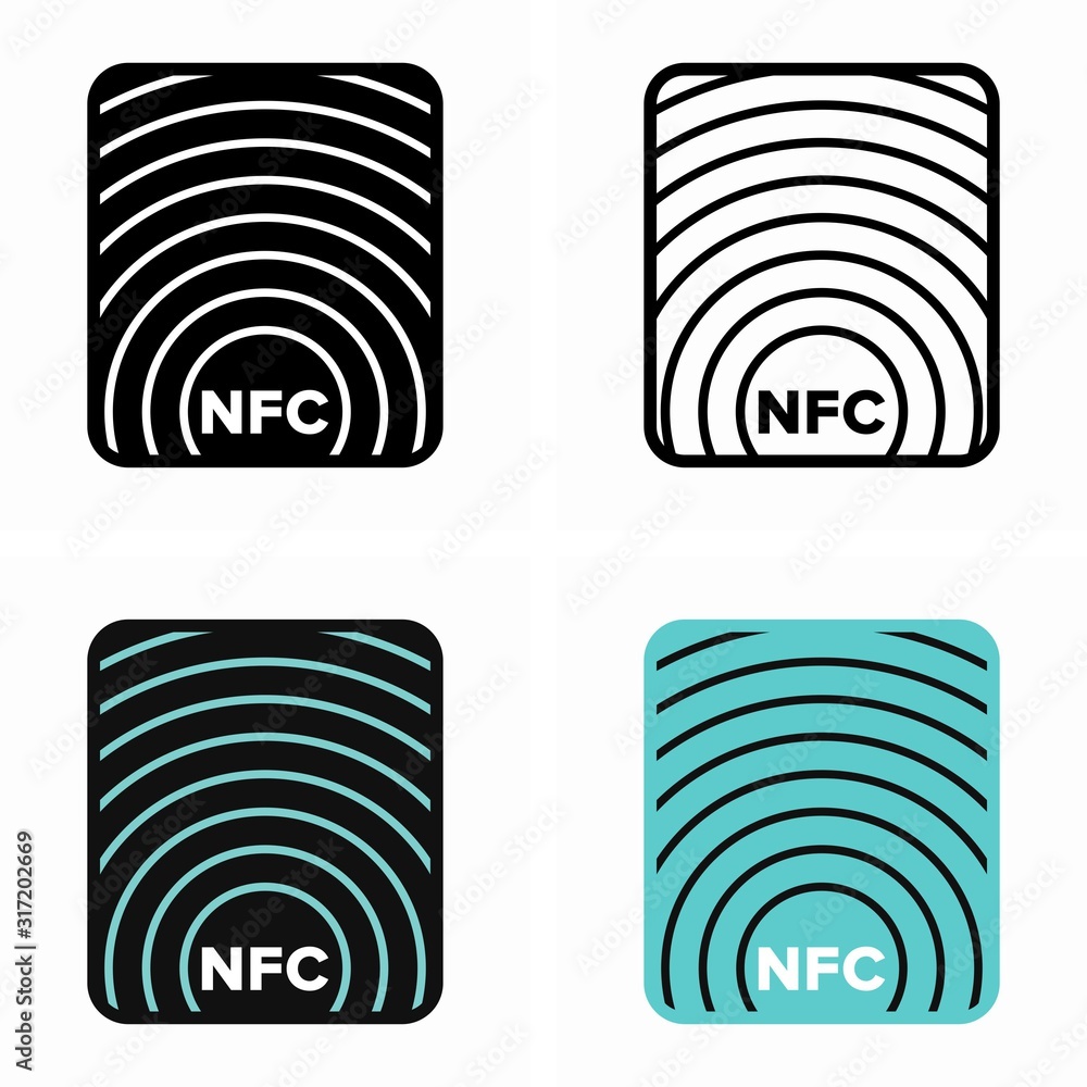 NFC, a set of near-field communication protocols Stock Illustration ...