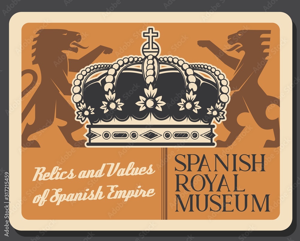 Spanish museum, relics and values of Spain empire. Vector victorian ...
