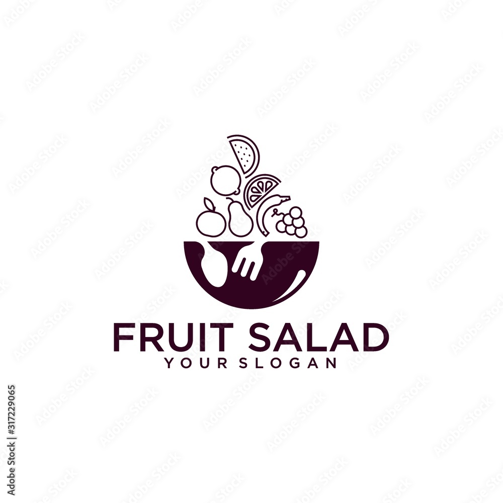 Logo of a fruit salad concept in vector. Healthy food logo template ...