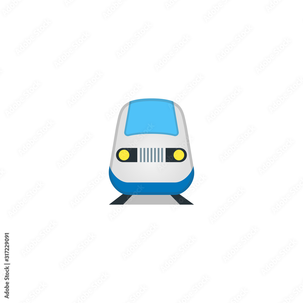 Train Vector Icon. Isolated High-Speed Train Front Cartoon Style Emoji ...