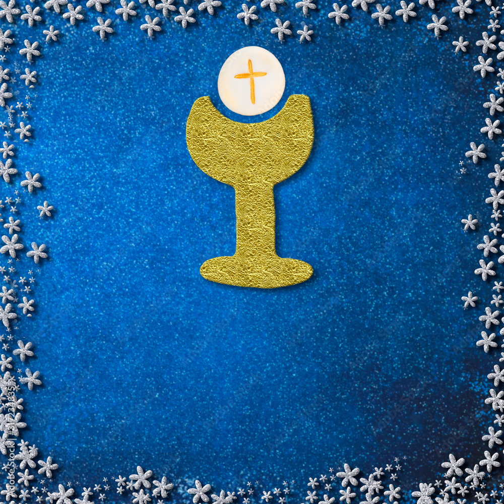 First holy communion invitation card ilustração do Stock | Adobe Stock