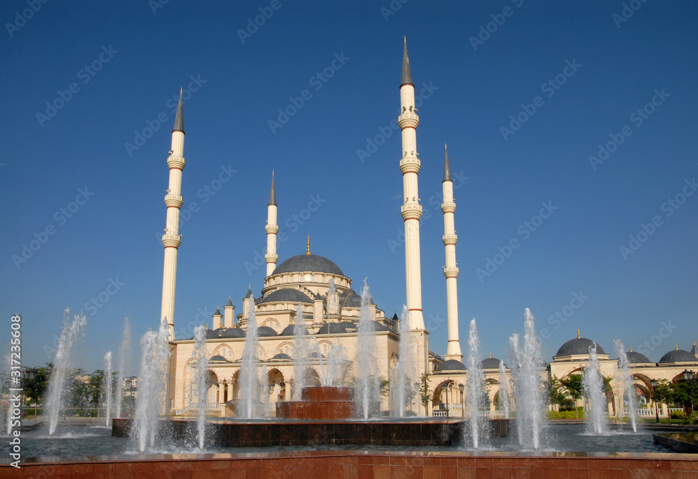 Akhmad Kadyrov Mosque (also known as "The Heart of Chechnya"). Grozny ...