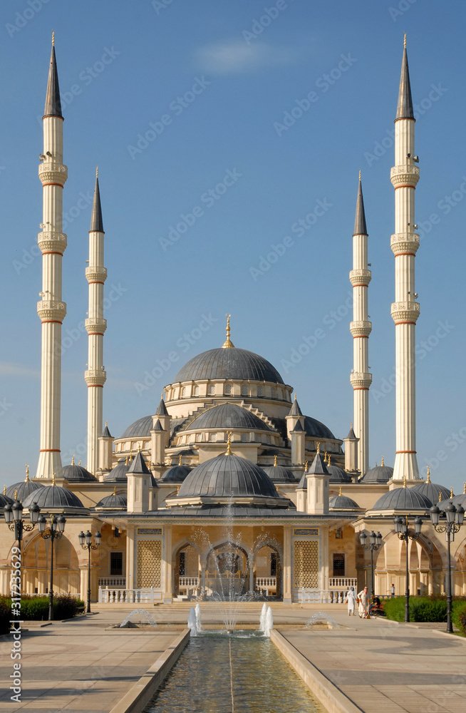 Akhmad Kadyrov Mosque (also known as "The Heart of Chechnya"). Grozny ...