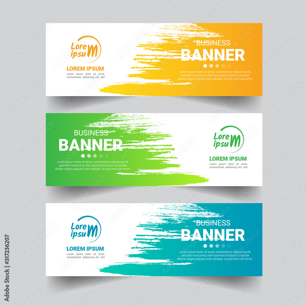 Set of abstract banners with watercolors splash design.can be used for ...
