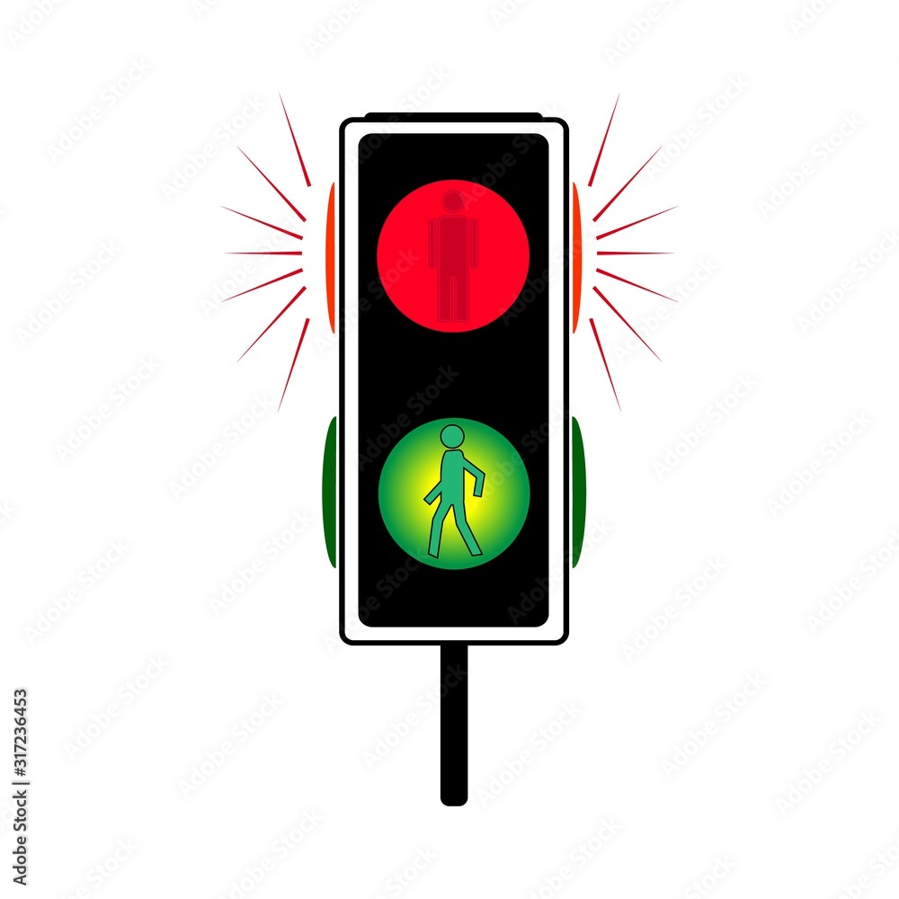 Stoplight sign. Icon traffic light on white background. Symbol regulate ...