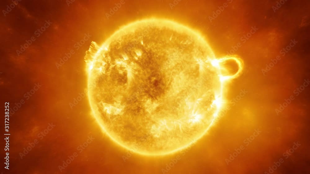 Sun surface close up through the telescope. Looping animation. Visible ...