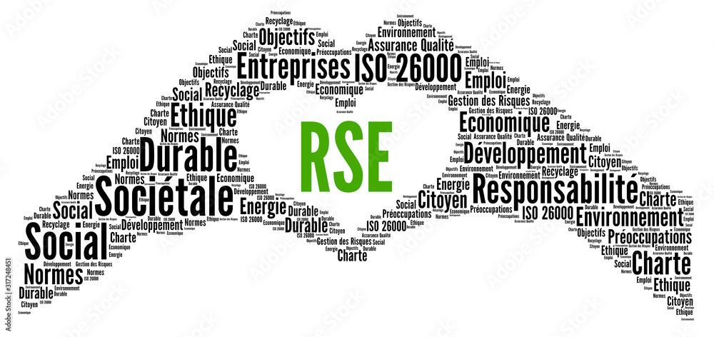 RSE responsabilité sociétale des entreprises nuage de mots Stock ...