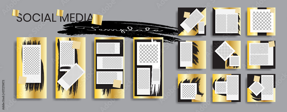 Editable social media post template for instagram story collections and ...