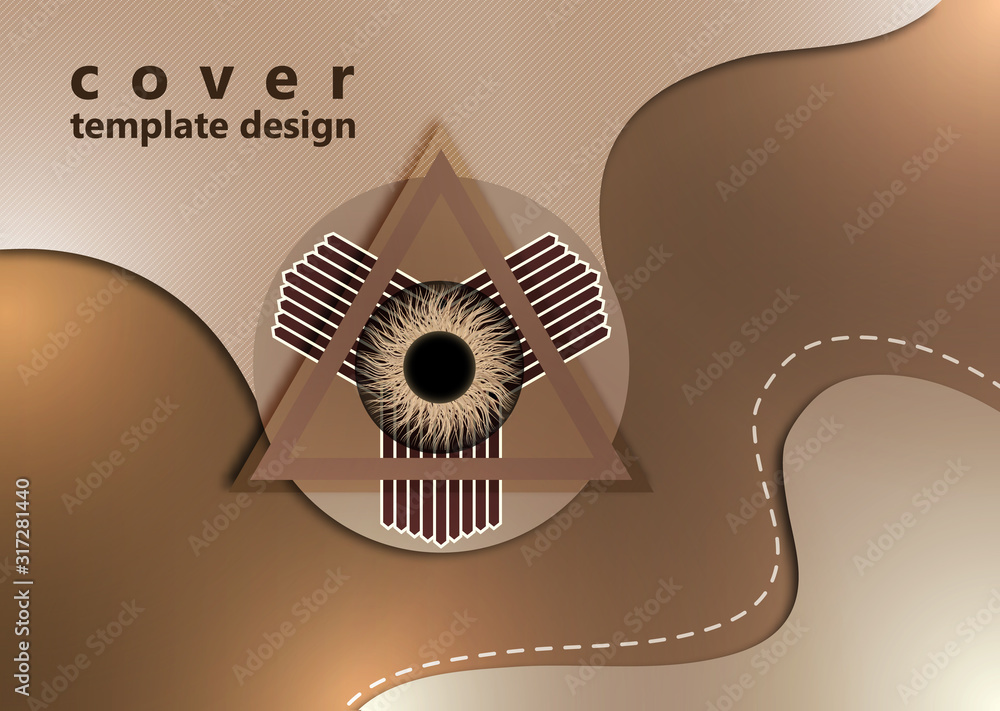 Eye of Providence, pyramid, abstract image on a wavy background. The ...