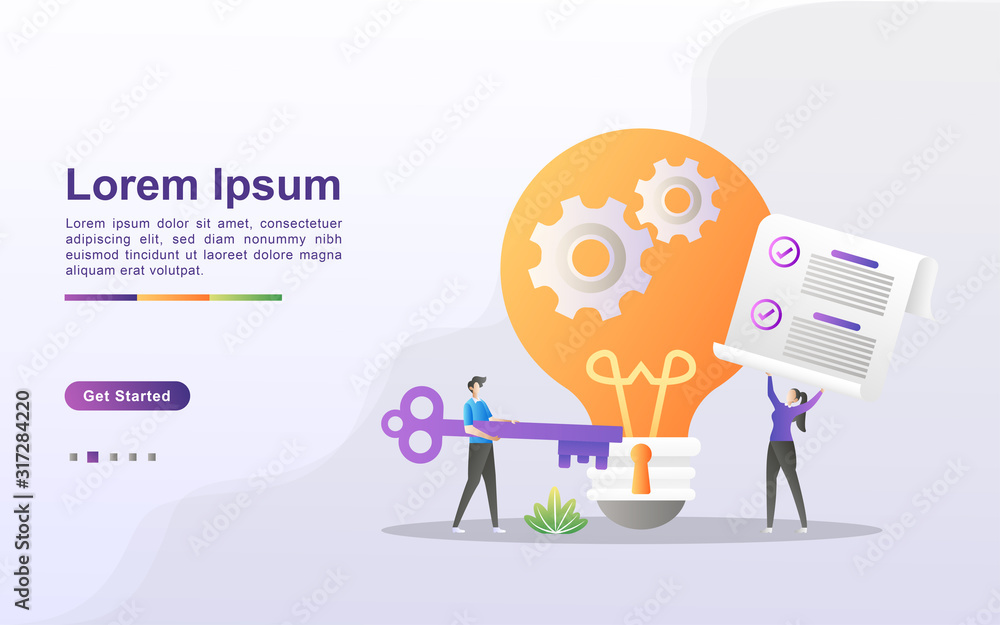 Solution concept. Men and women have solutions for business. Working ...