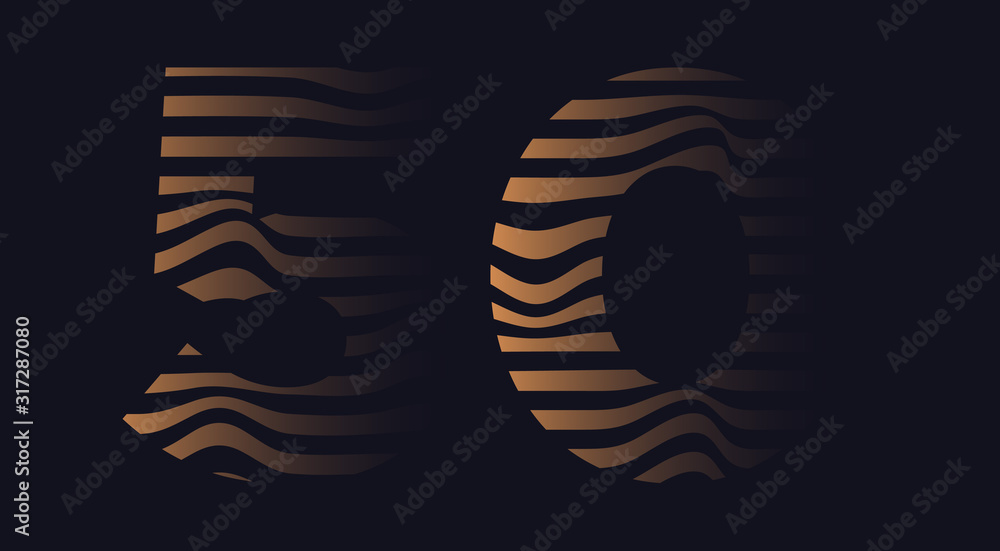 Fifty 50 number vector font alphabet, modern dynamic luxury flat design ...
