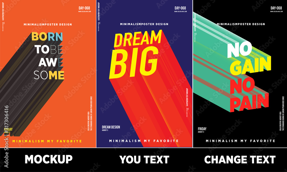 Colorful poster template on modern background you can change text ...