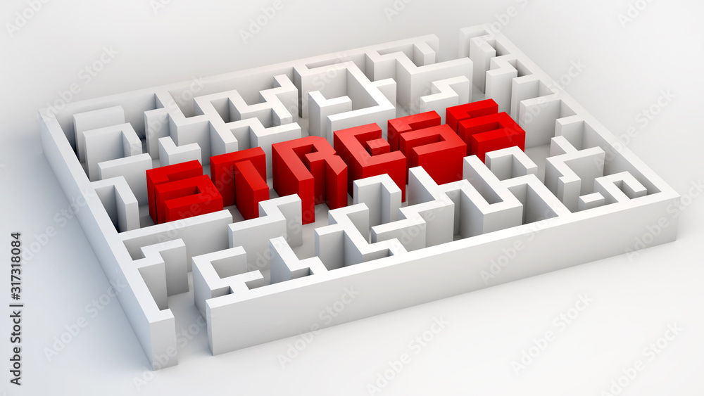 3d stress maze, stress font, stress text, 3d maze, stress concept ...