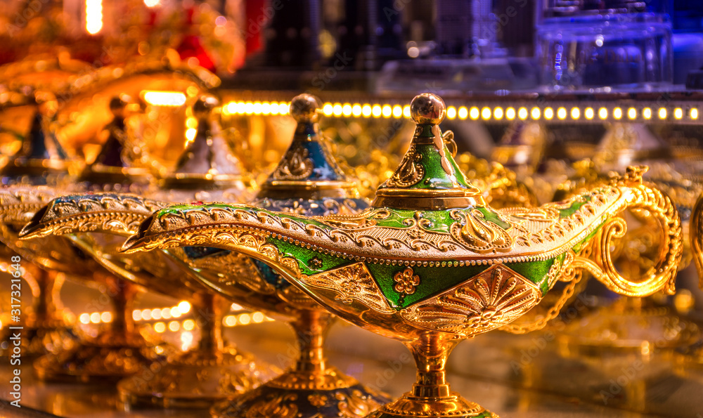 Colorful Arabic Traditional Teapot shot from Spice Souk Dubai, Magic ...