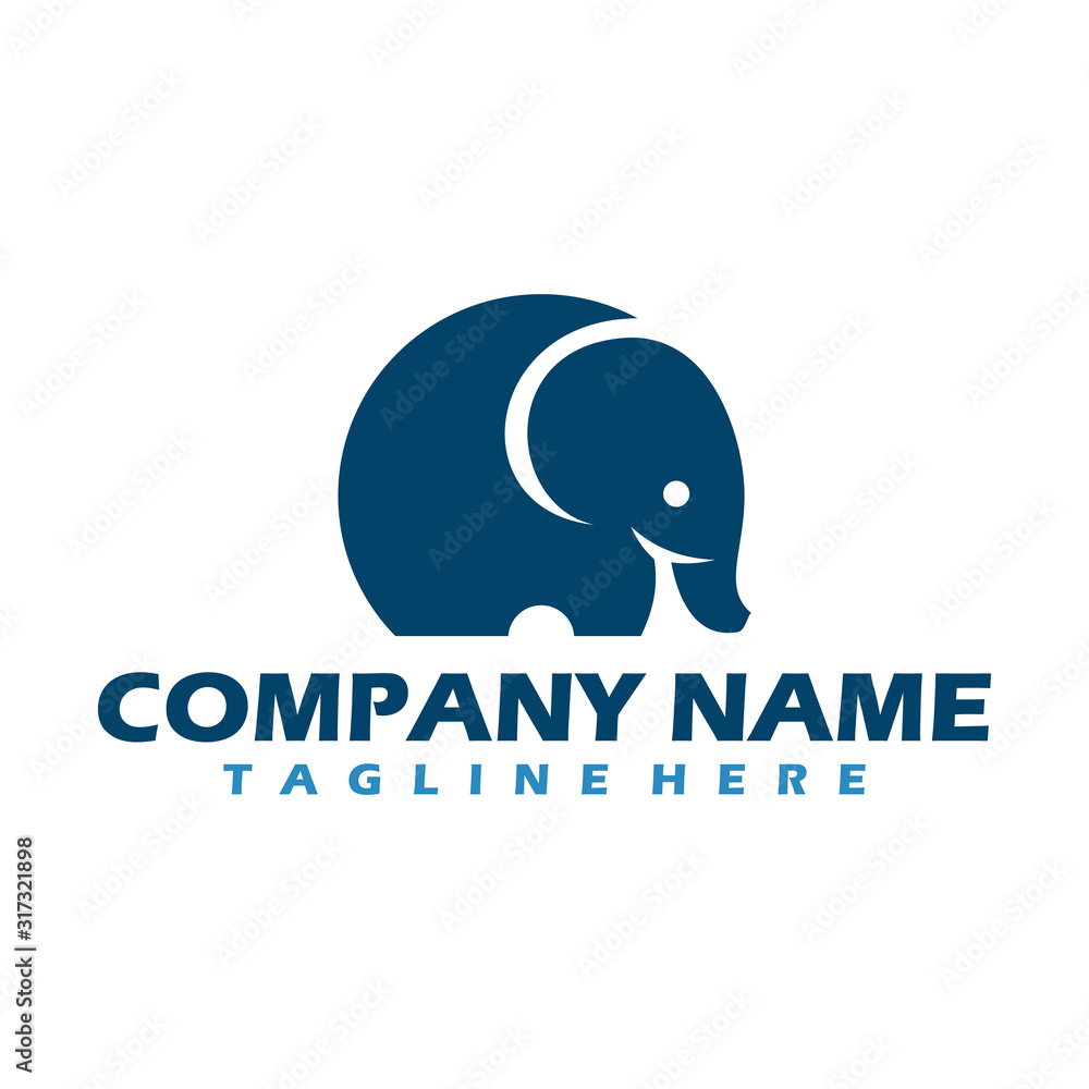 Baby elephant logo, Vector logo of a baby elephant with flat style ...
