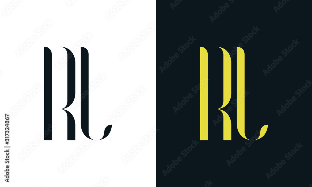 Abstract line art letter RL logo. This logo icon incorporate with two ...