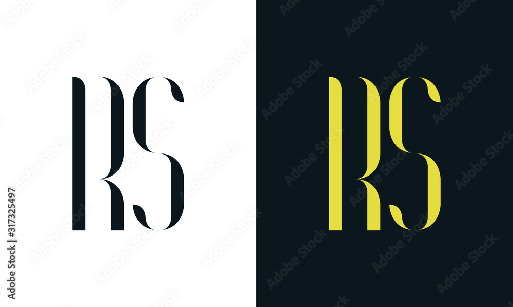 Abstract line art letter RS logo. This logo icon incorporate with two ...