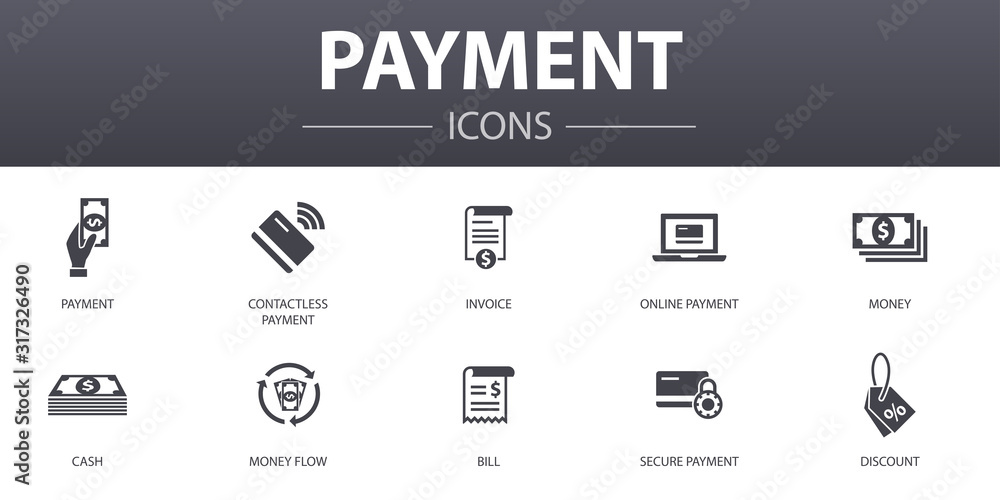payment simple concept icons set. Contains such icons as Invoice, money ...