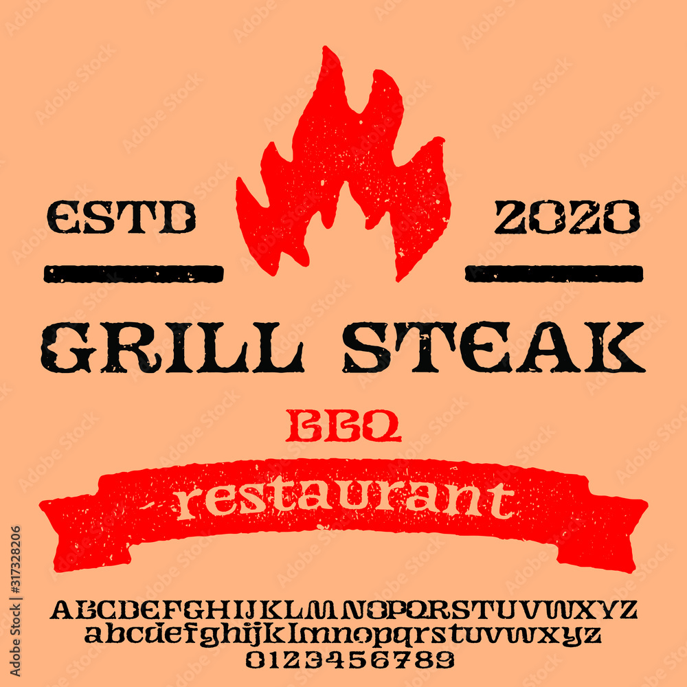 Hand Made Font 'Grill'. Original Design.Custom handwritten alphabet ...