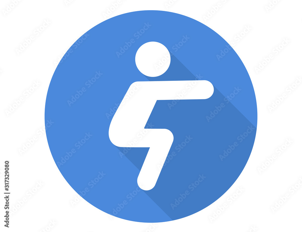 Squat. Squat exercises glyph icon vector on white background. Flat ...