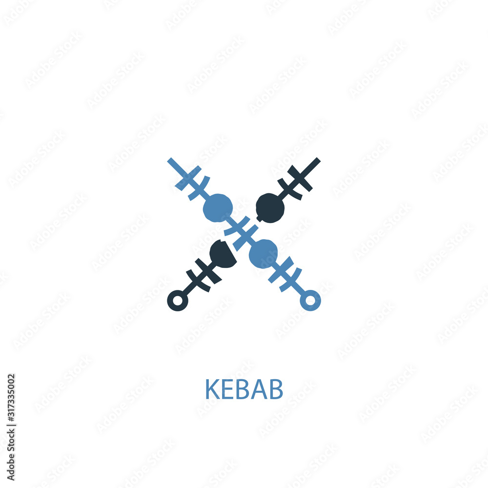 kebab concept 2 colored icon. Simple blue element illustration. kebab ...