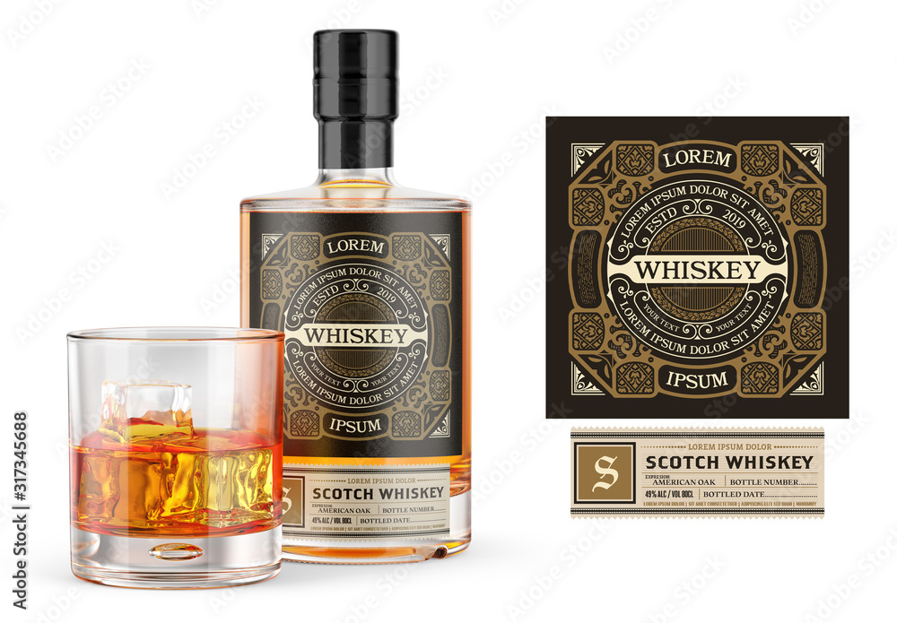Vintage Liquor Label Packaging Layout Stock Template | Adobe Stock