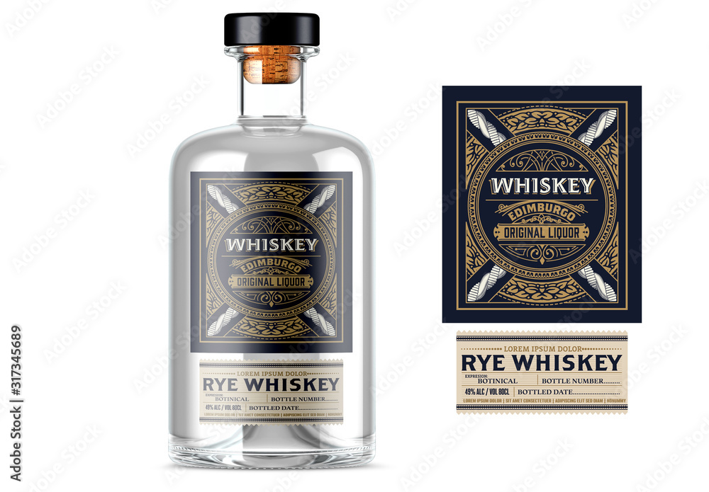 Vintage Liquor Label Packaging Layout Stock Template | Adobe Stock