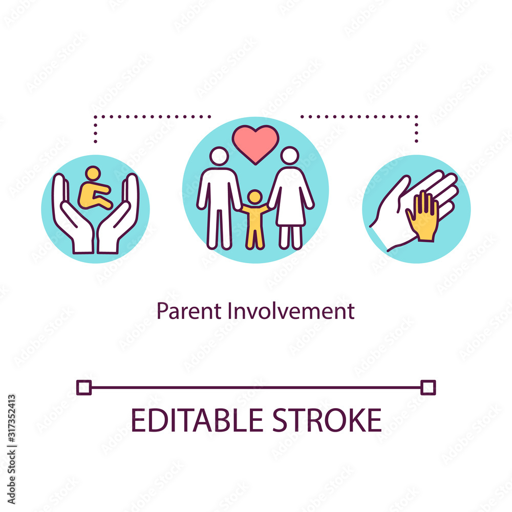 Parent involvement concept icon. Positive environment for kids ...
