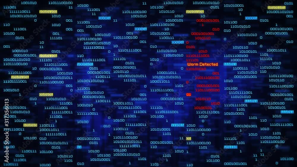 Vídeo Do Stock Binary Data Code Animation Showing Warning Messages In A Virtual Environment