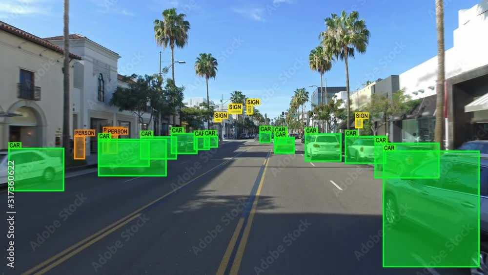 Autonomous Or Driverless Car Computer Vision Object Detection System