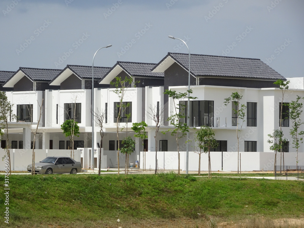 New double story luxury terrace house under construction in Malaysia ...