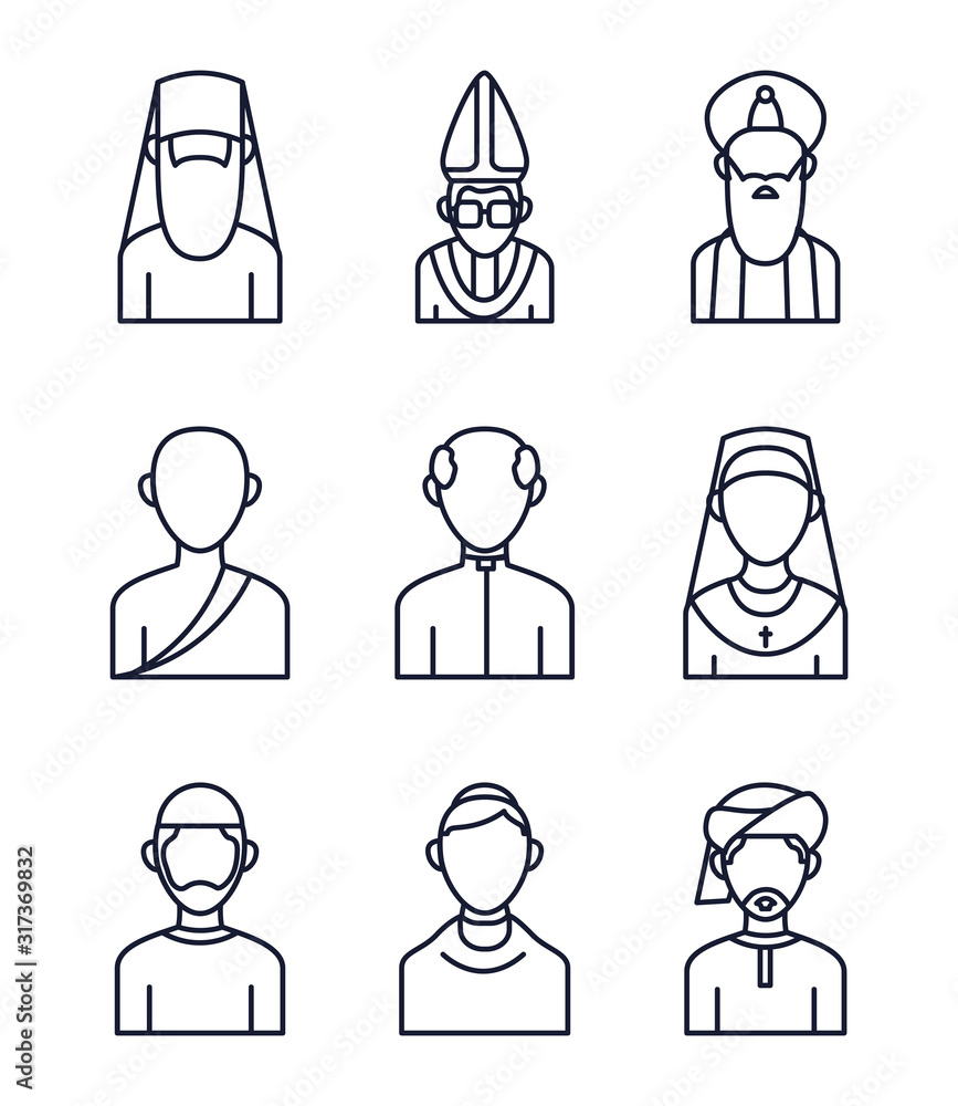 Icon set of world religious world symbols vector design Stock Vector ...