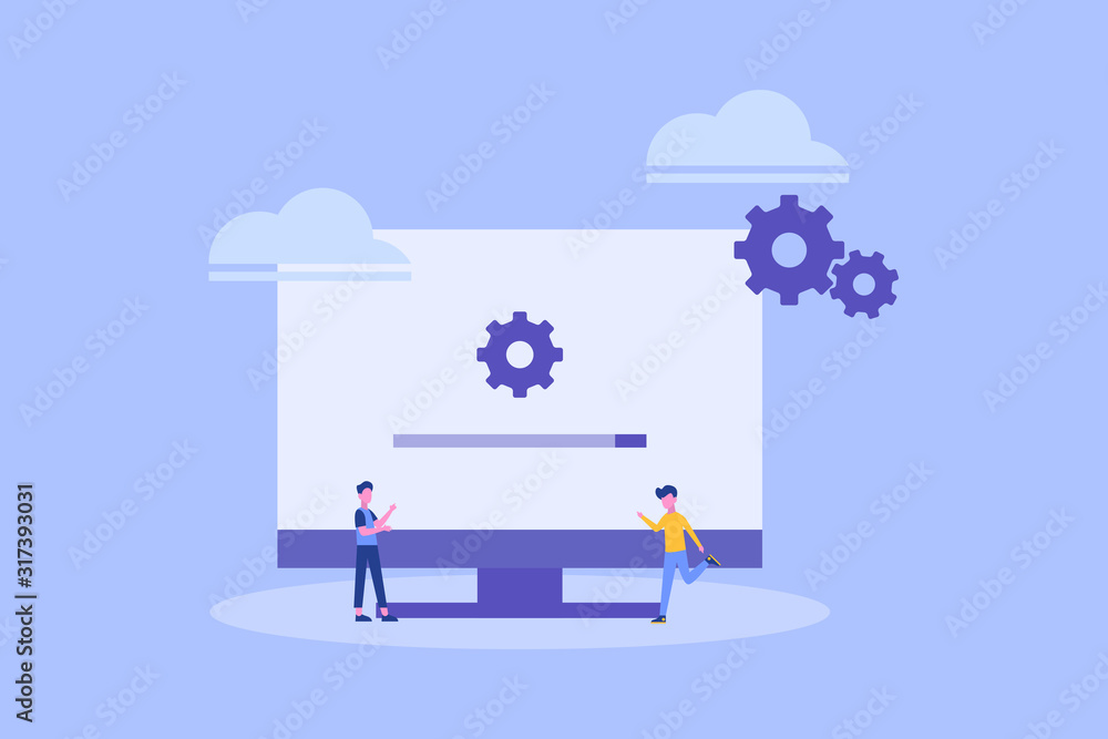 Software as a service illustration concept for web landing page ...