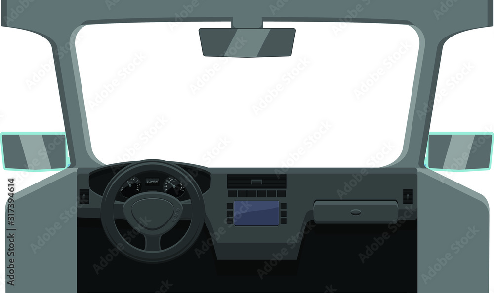 vector illustration of a car windshield and dashboard Stock Vector ...