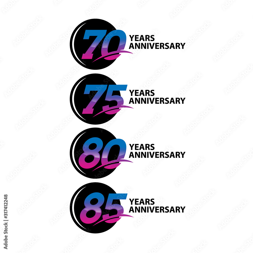 Vector set of anniversary number signs, symbols.years jubilee design ...