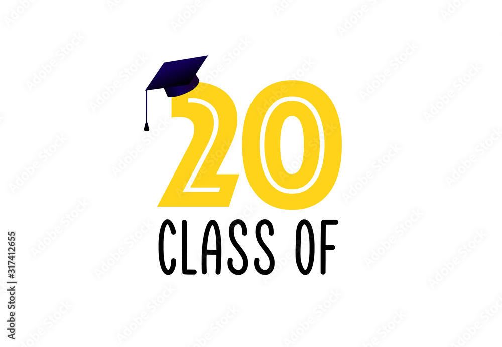 Class of 2020. Set of logos for congratulation to Graduates. Happy ...