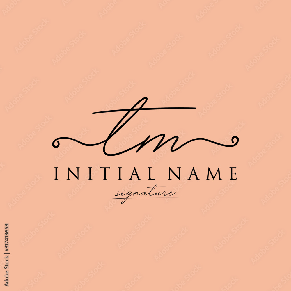 Initial letter TM Signature handwriting Logo Vector Stock Vector ...